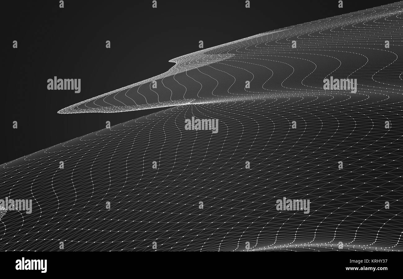 Abstract polygonal space low poly dark background, 3d rendering Stock ...