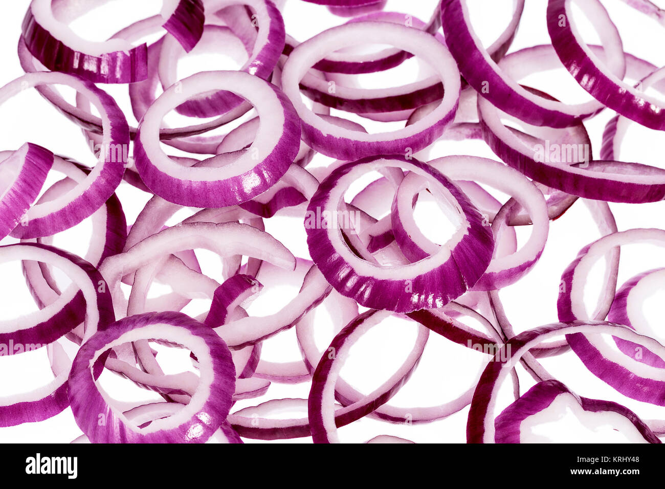Red onion slices on white background, close up Stock Photo - Alamy