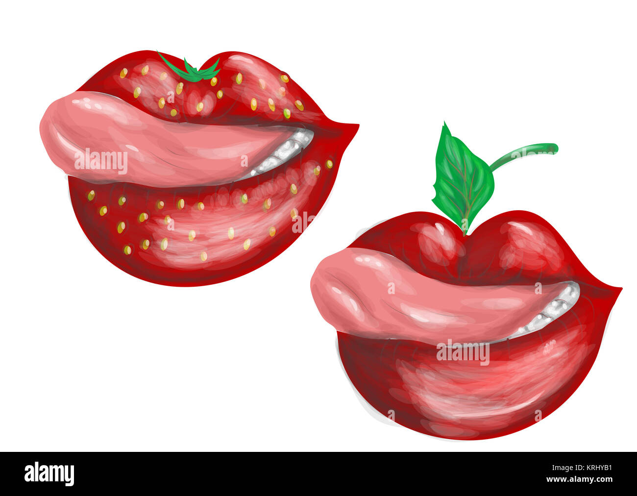 Cherry lips Cut Out Stock Images & Pictures - Alamy