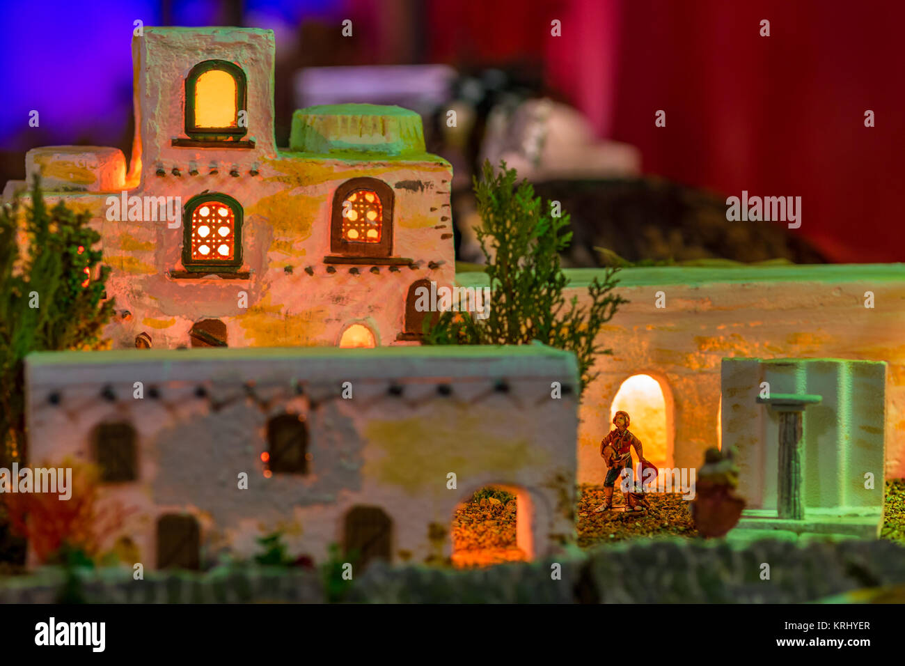 details of house in Christmas Nativity scene Stock Photo - Alamy