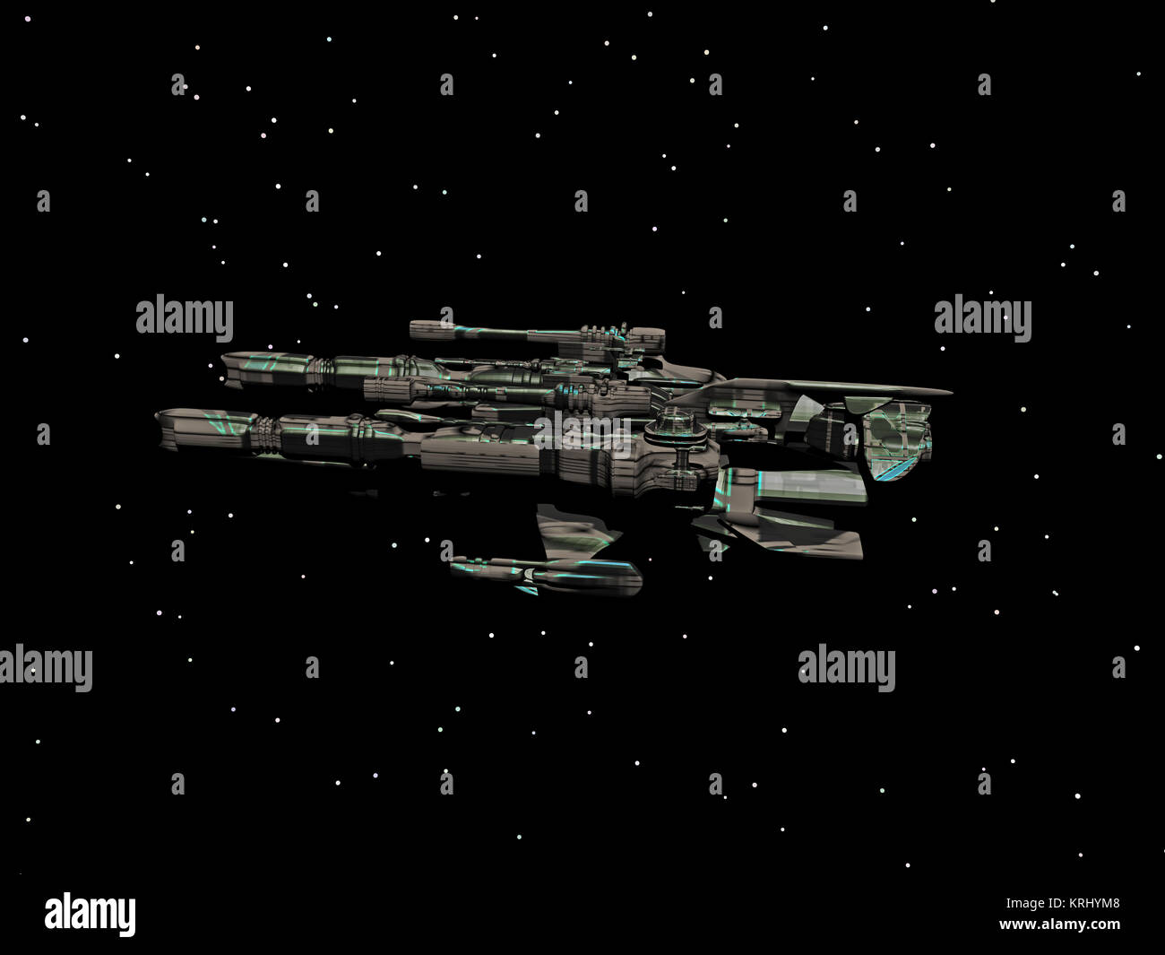 combat spaceship in space Stock Photo - Alamy