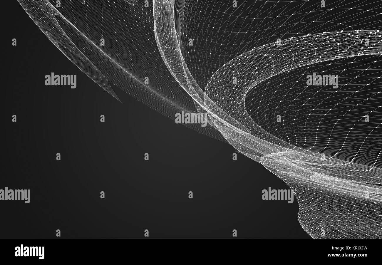 Abstract polygonal space low poly dark background, 3d rendering Stock ...