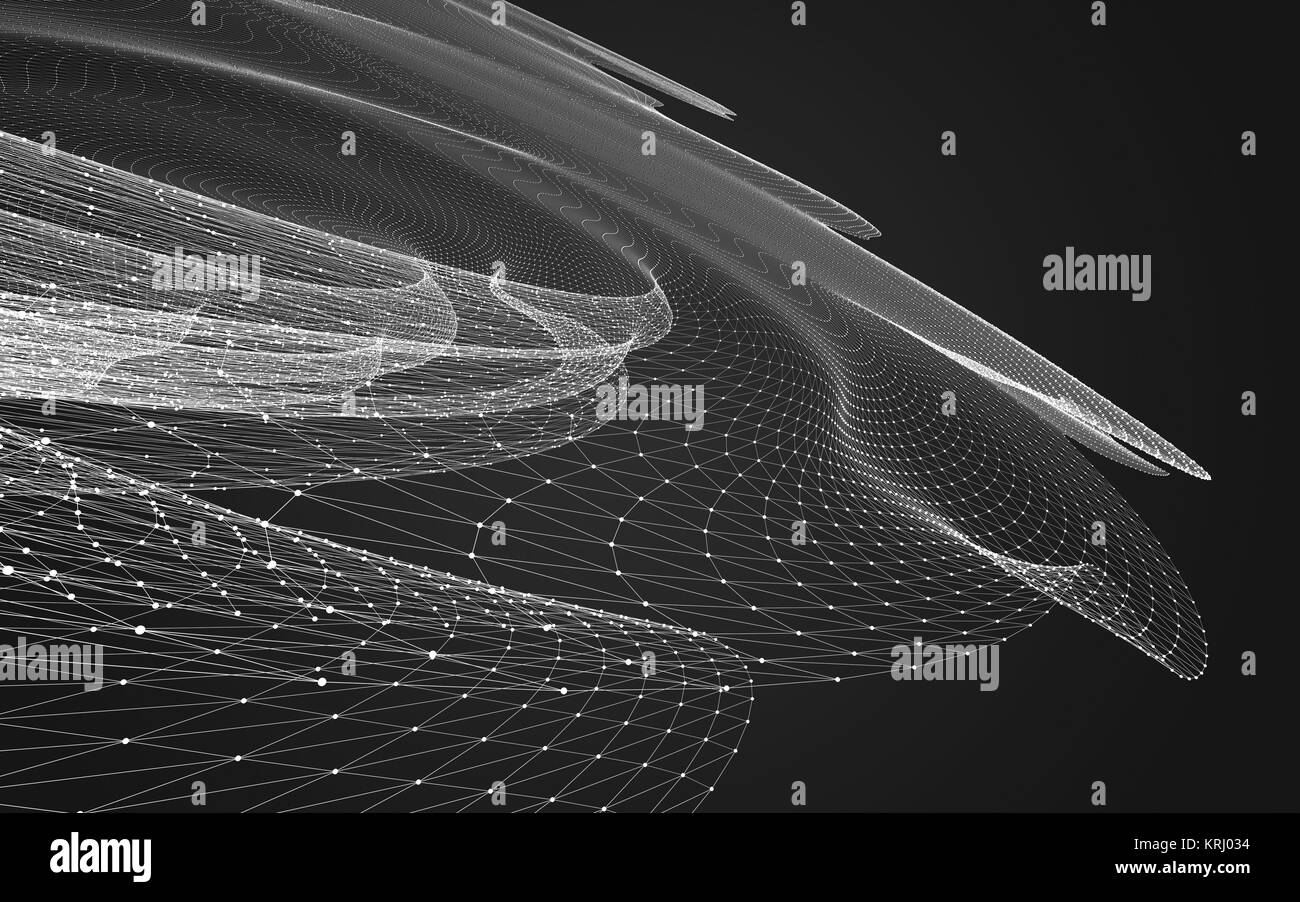 Abstract polygonal space low poly dark background, 3d rendering Stock ...