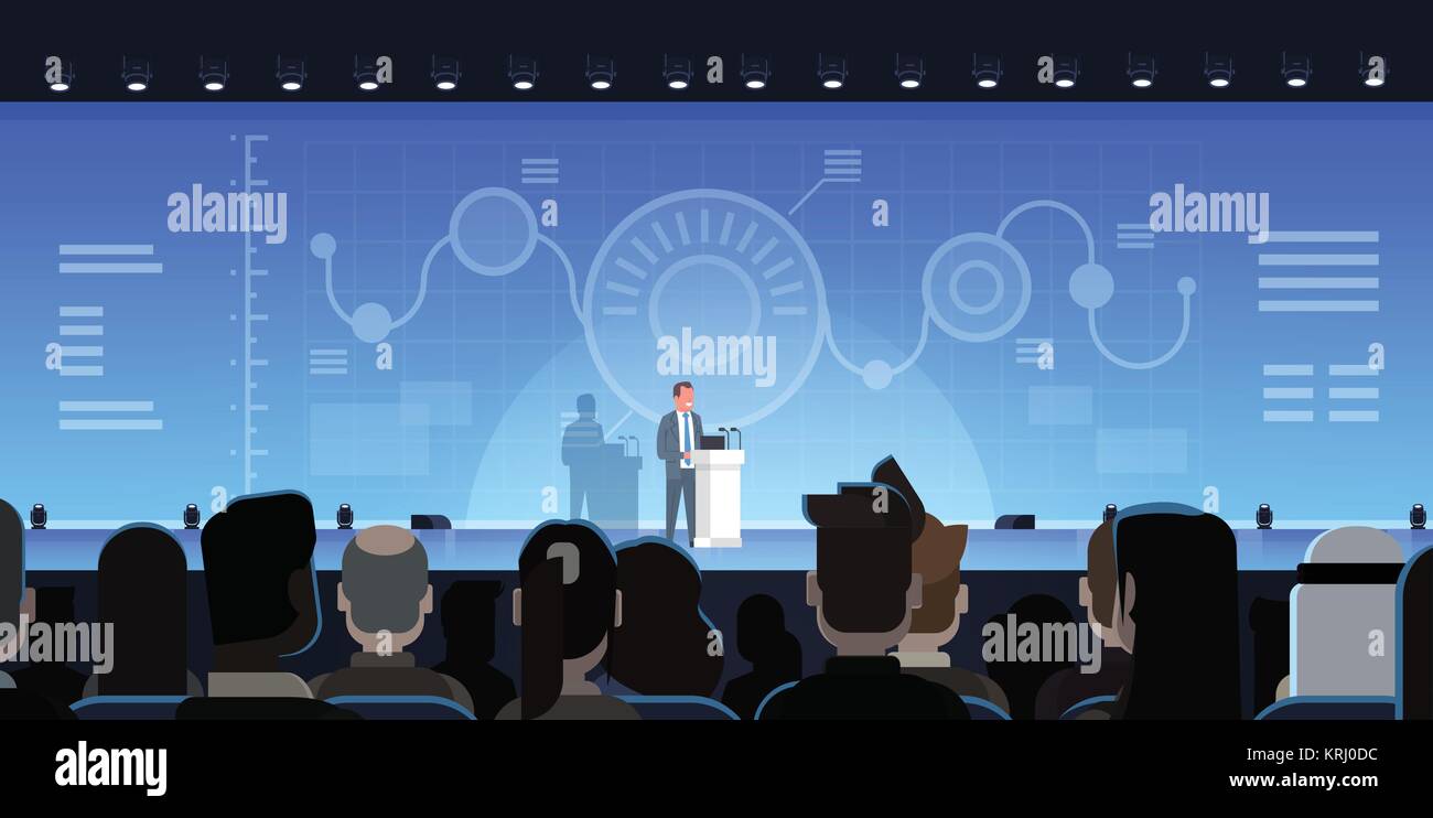 Female presenter leading business talk hi-res stock photography and ...