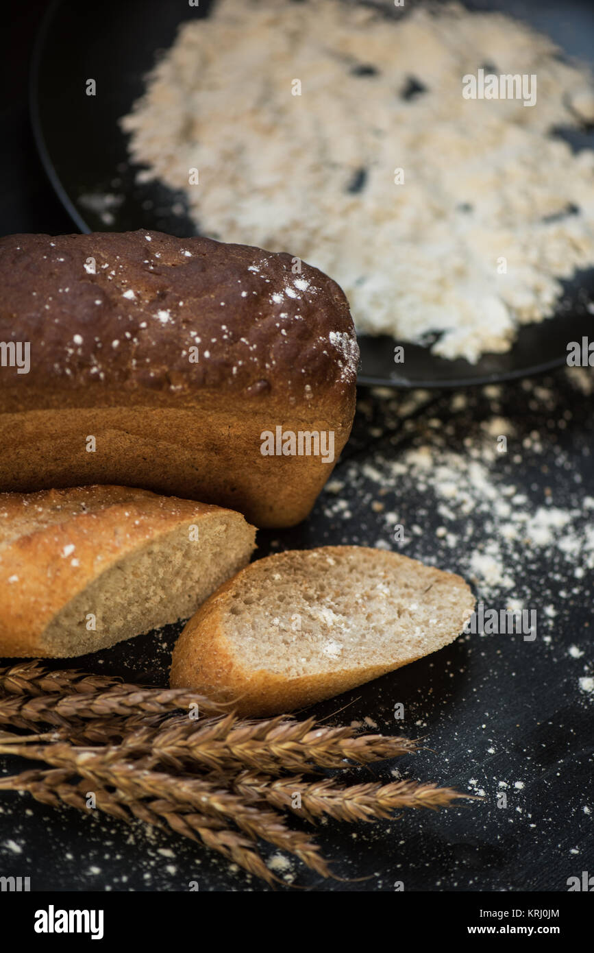 Bread composition with wheats Stock Photo - Alamy