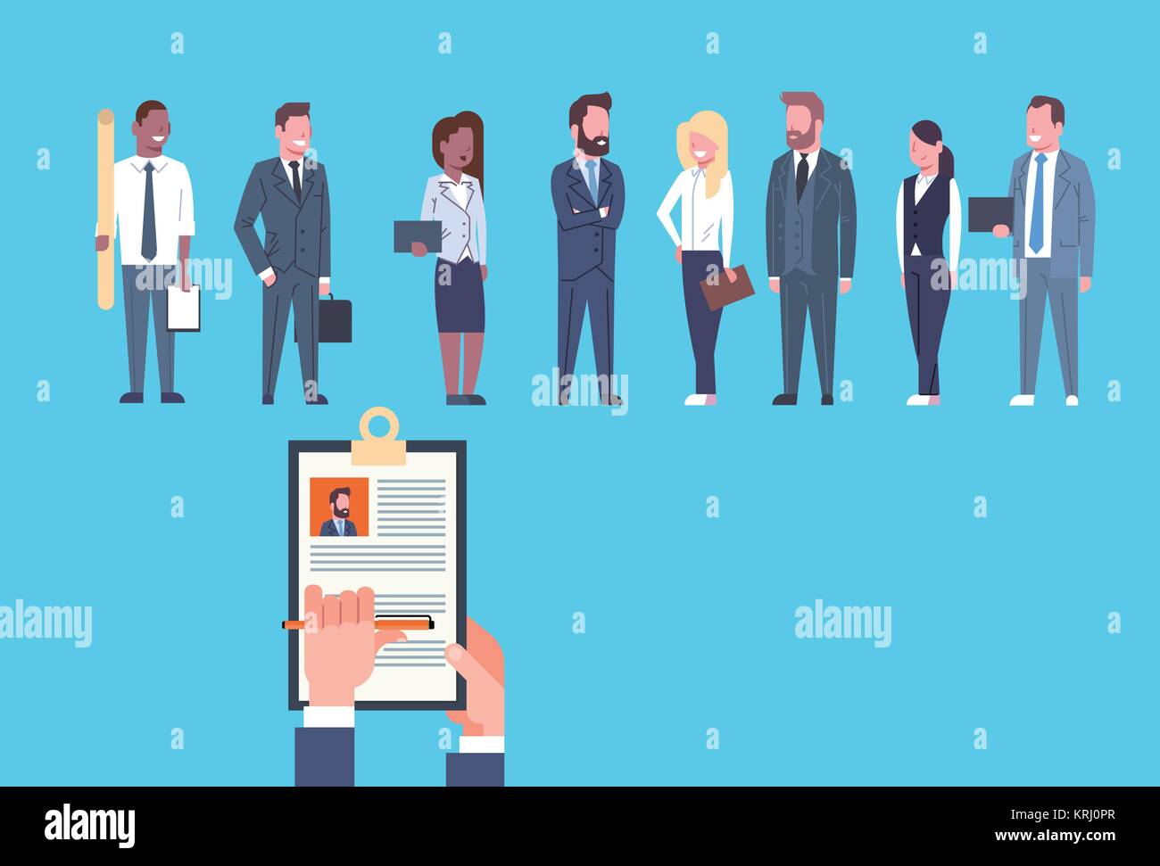 Hr Hand Hold Cv Resume Of Businessman Over Group Of Business People ...