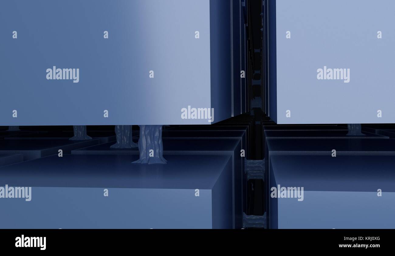 cube structure links 3d render Stock Photo - Alamy