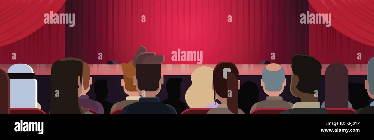 Horizontal view audience watching Stock Vector Images - Alamy