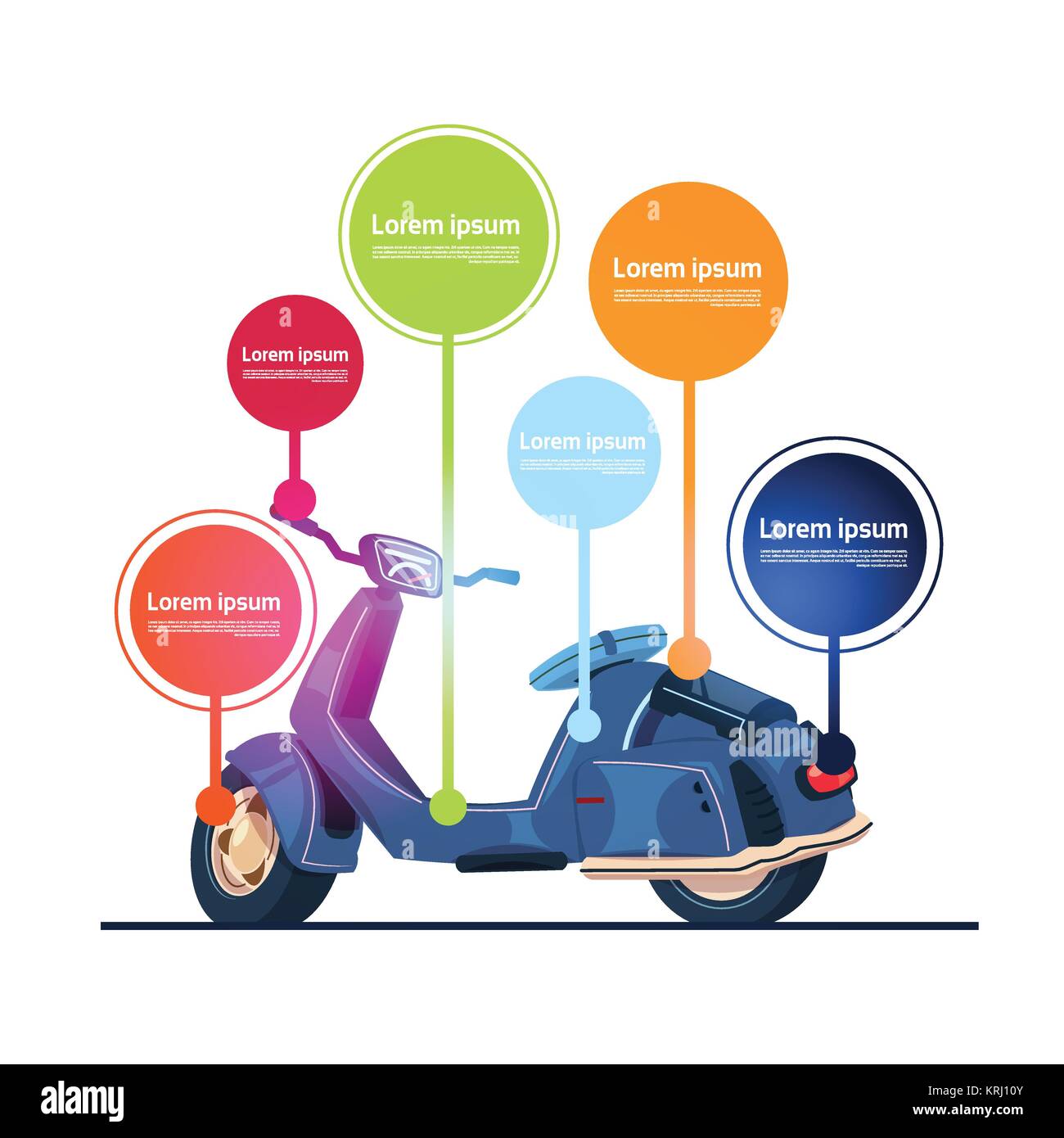 Vintage Electric Scooter Template Infographic Elements Moped Banner ...