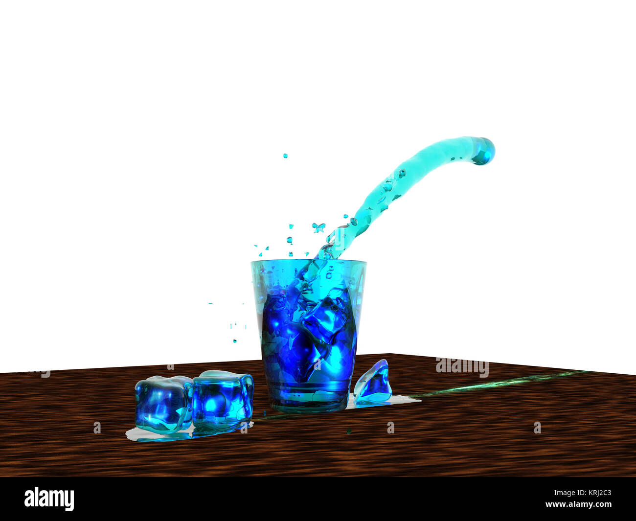 optional waterjet with splashes,ice and puddle Stock Photo - Alamy