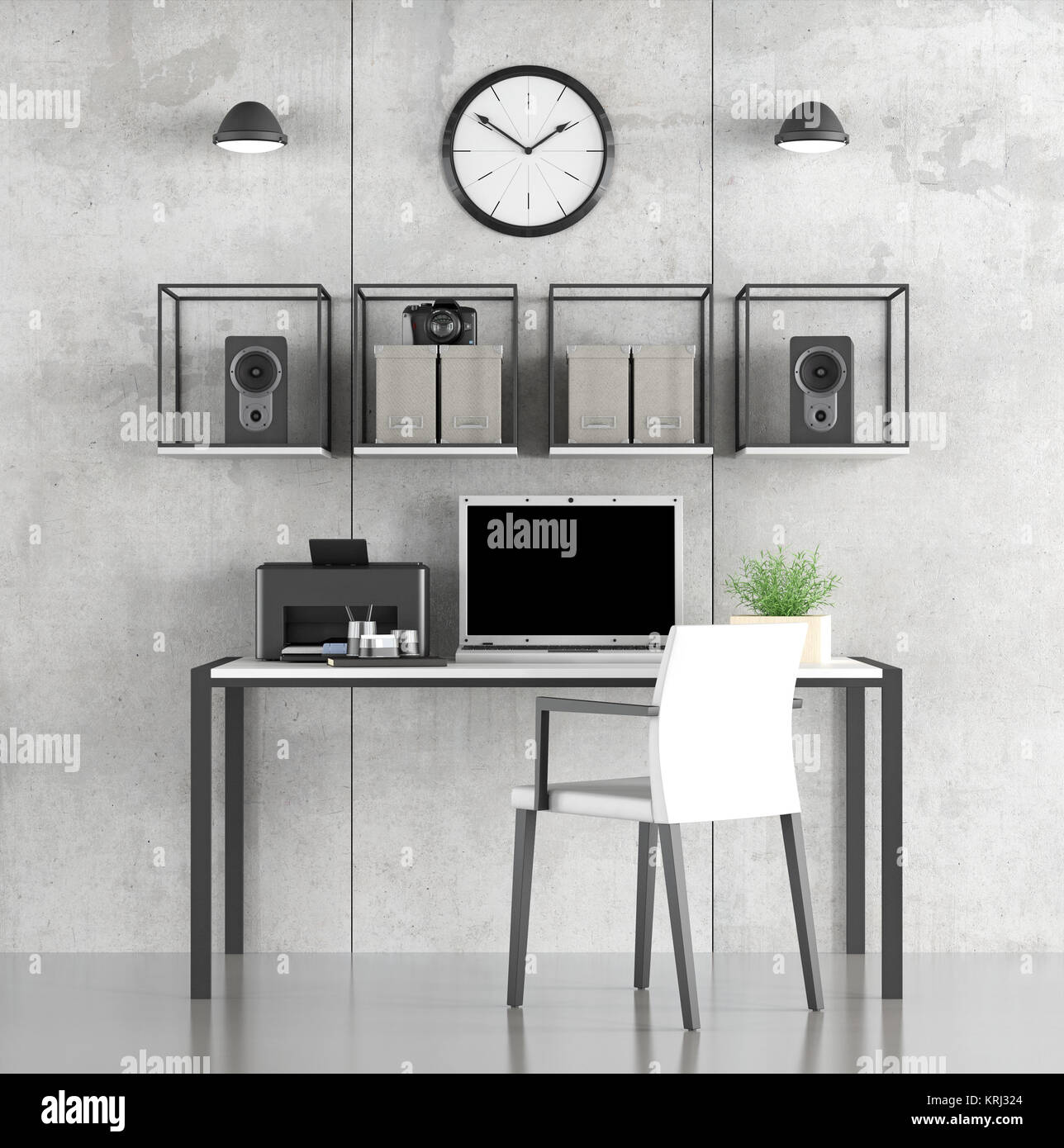 Minimalist Study room Stock Photo - Alamy