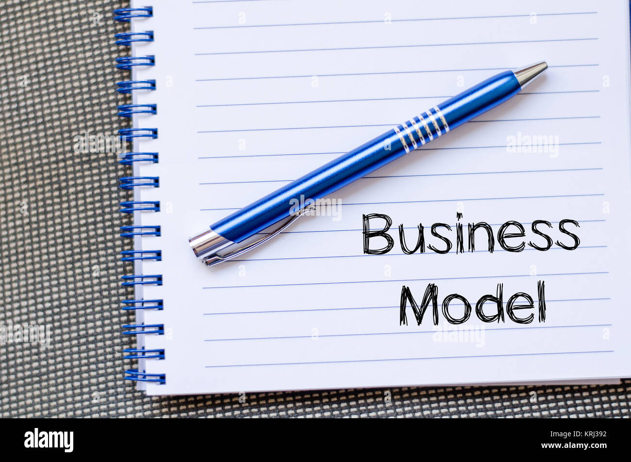 Business model text concept on notebook Stock Photo - Alamy
