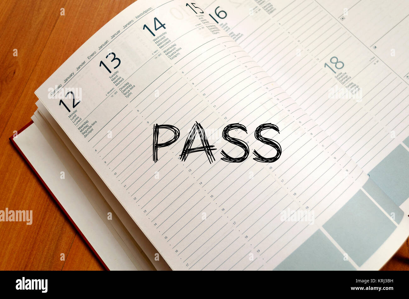 Pass text concept on notebook Stock Photo - Alamy