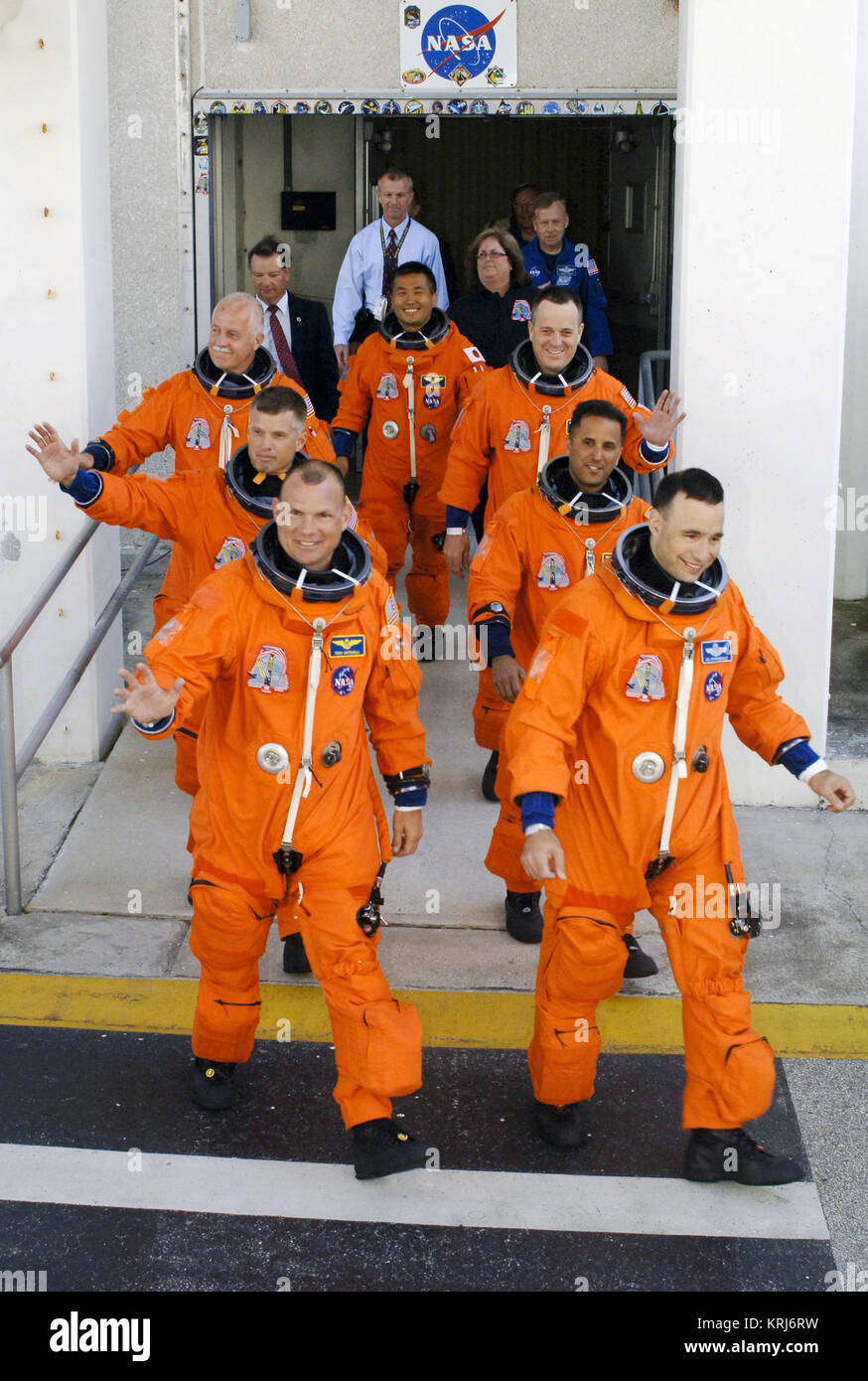 STS-119 Day 1 Crew before launch Stock Photo - Alamy