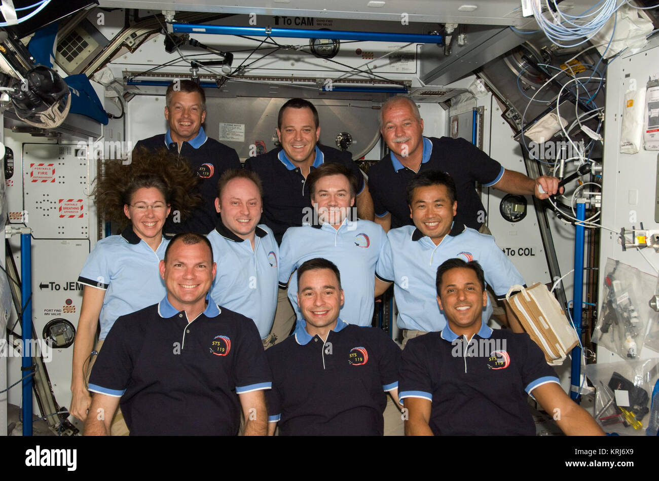 STS-119 Day 10 crew Stock Photo - Alamy
