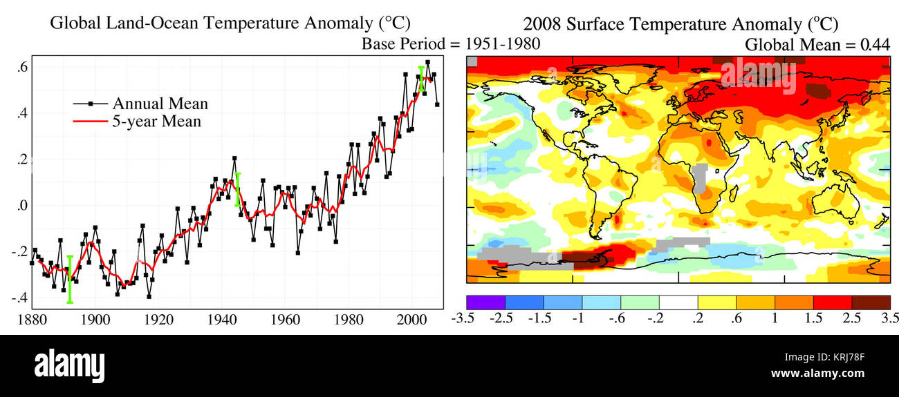Global temperature anomaly Stock Photo - Alamy
