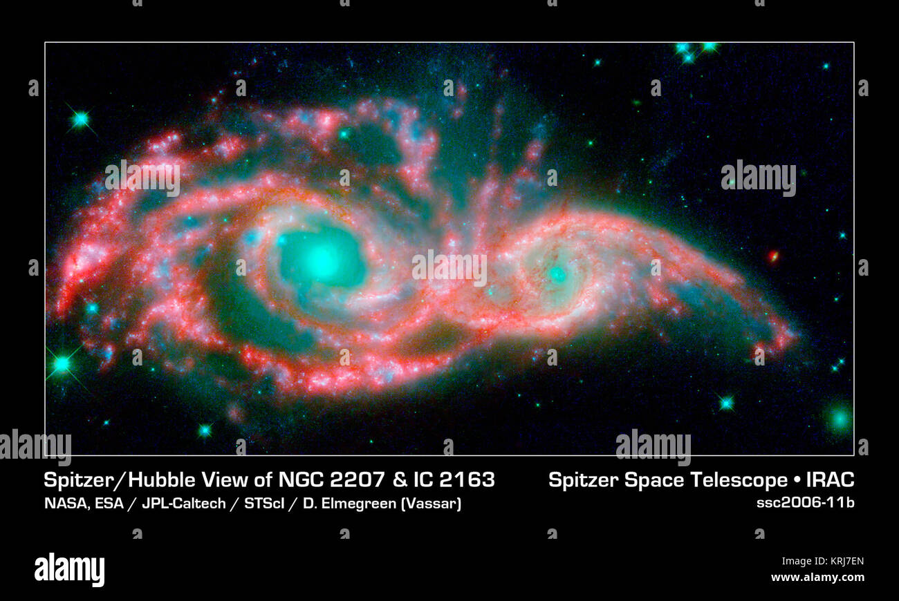 These shape-shifting galaxies have taken on the form of a giant mask ...