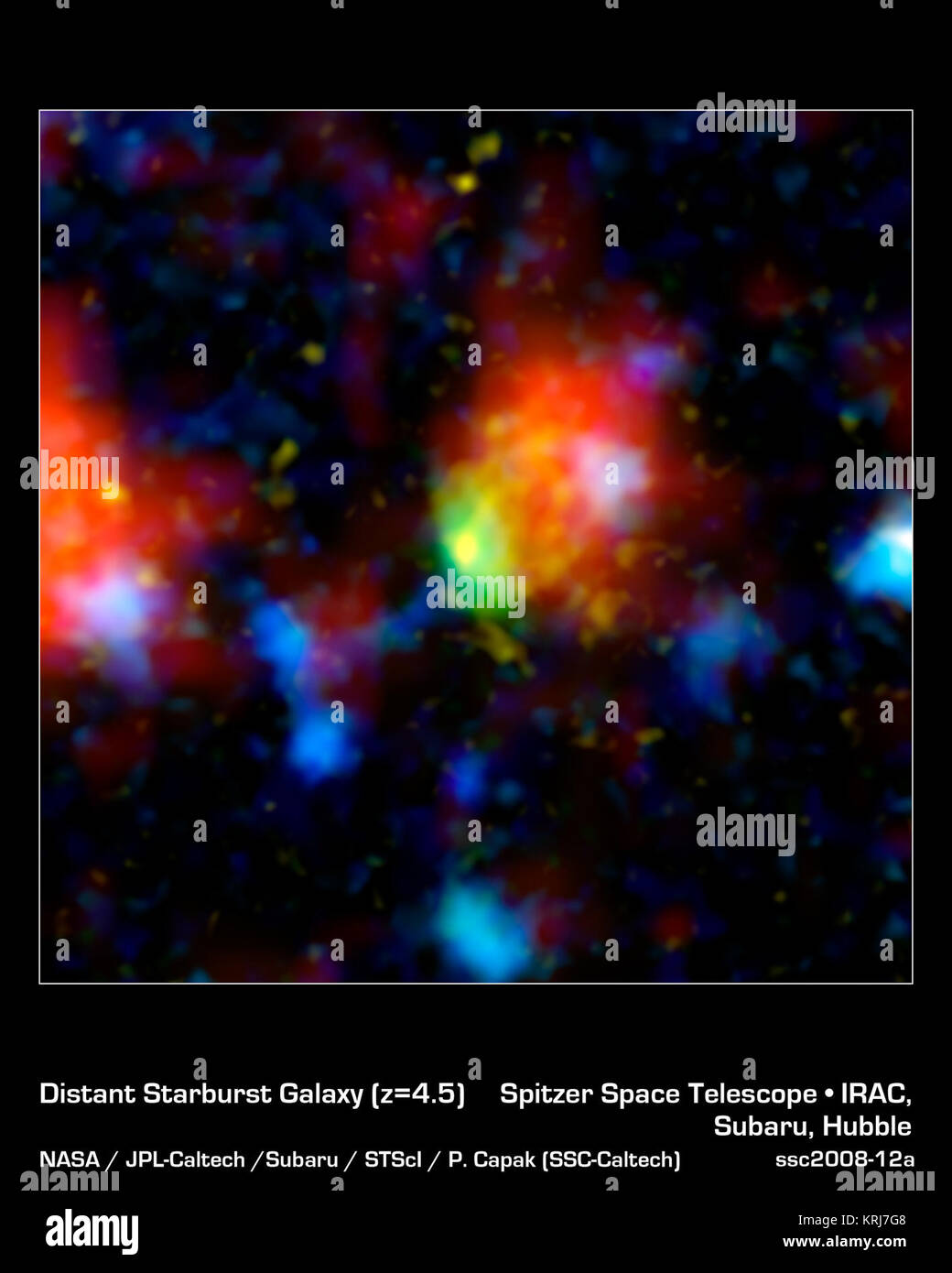 The green and red splotch in this image is the most active star-making ...