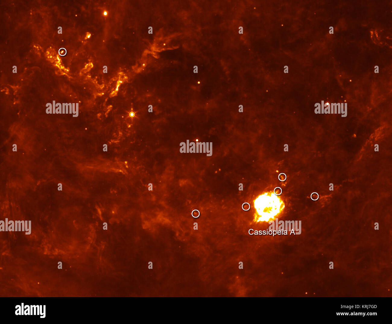The Cassiopeia A supernova's first flash of radiation makes six clumps ...