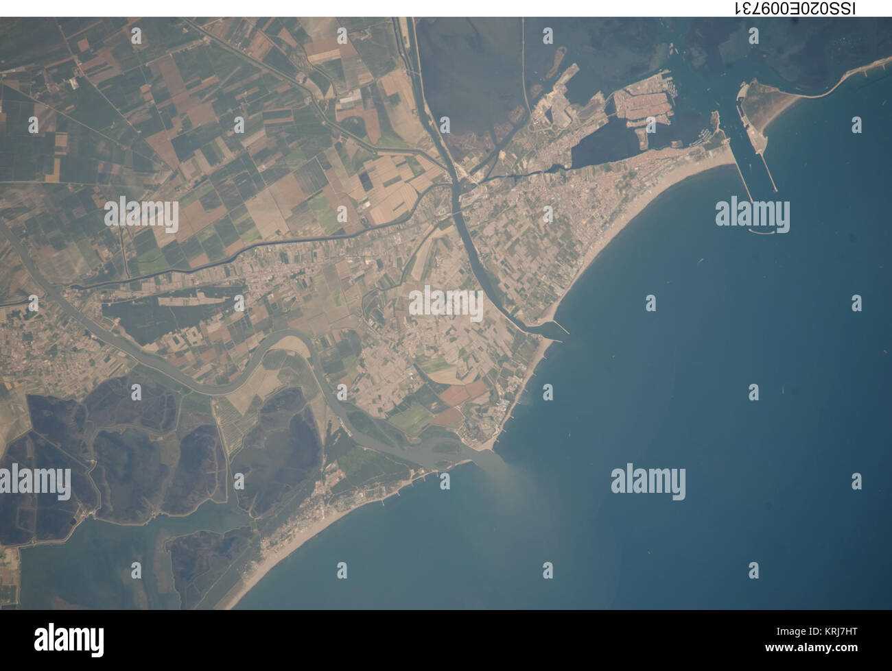 Po River Delta- ISS020-E-9731 Stock Photo - Alamy