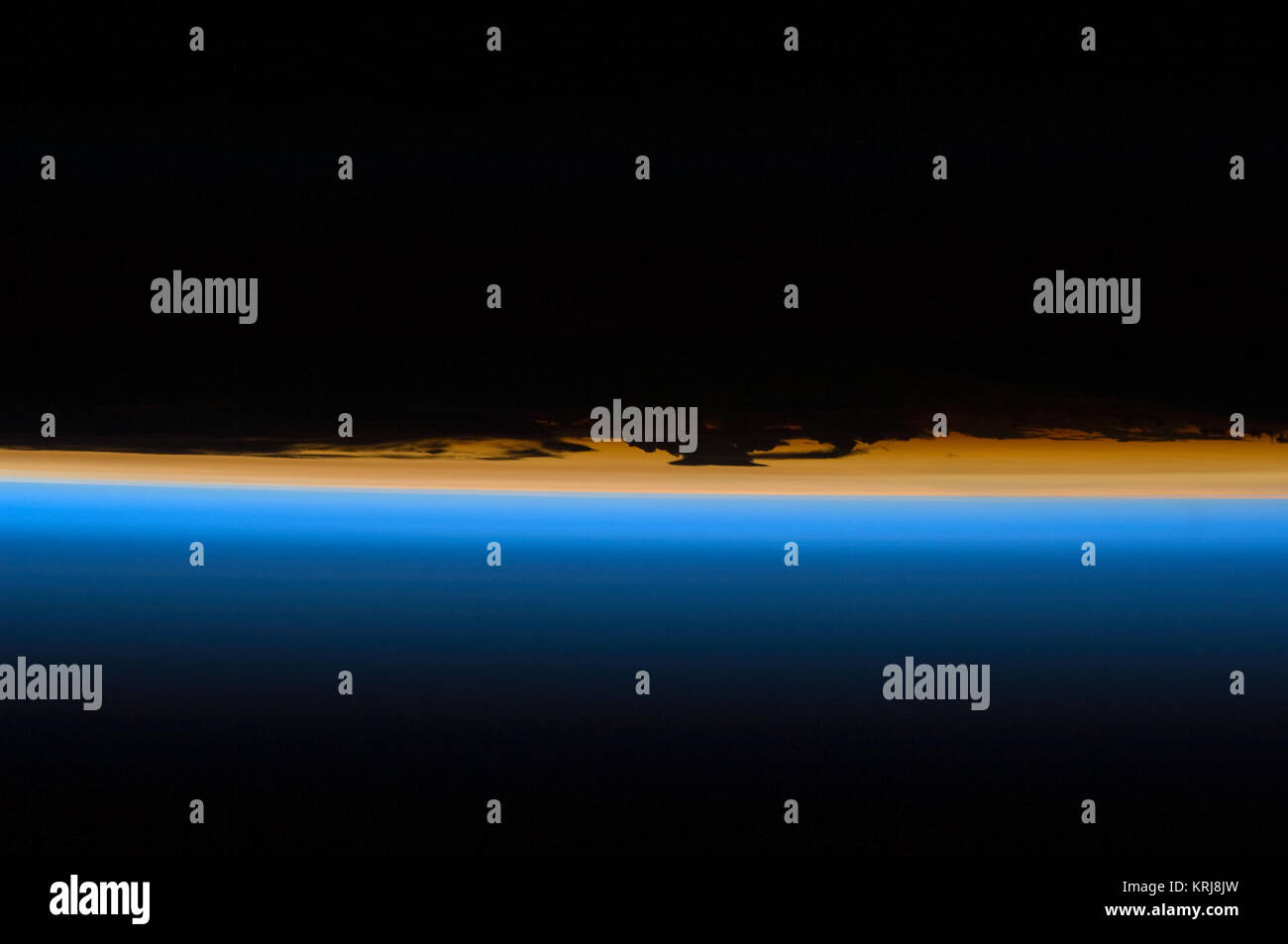 Layers of Earth's atmosphere, brightly colored as the sun sets Stock ...