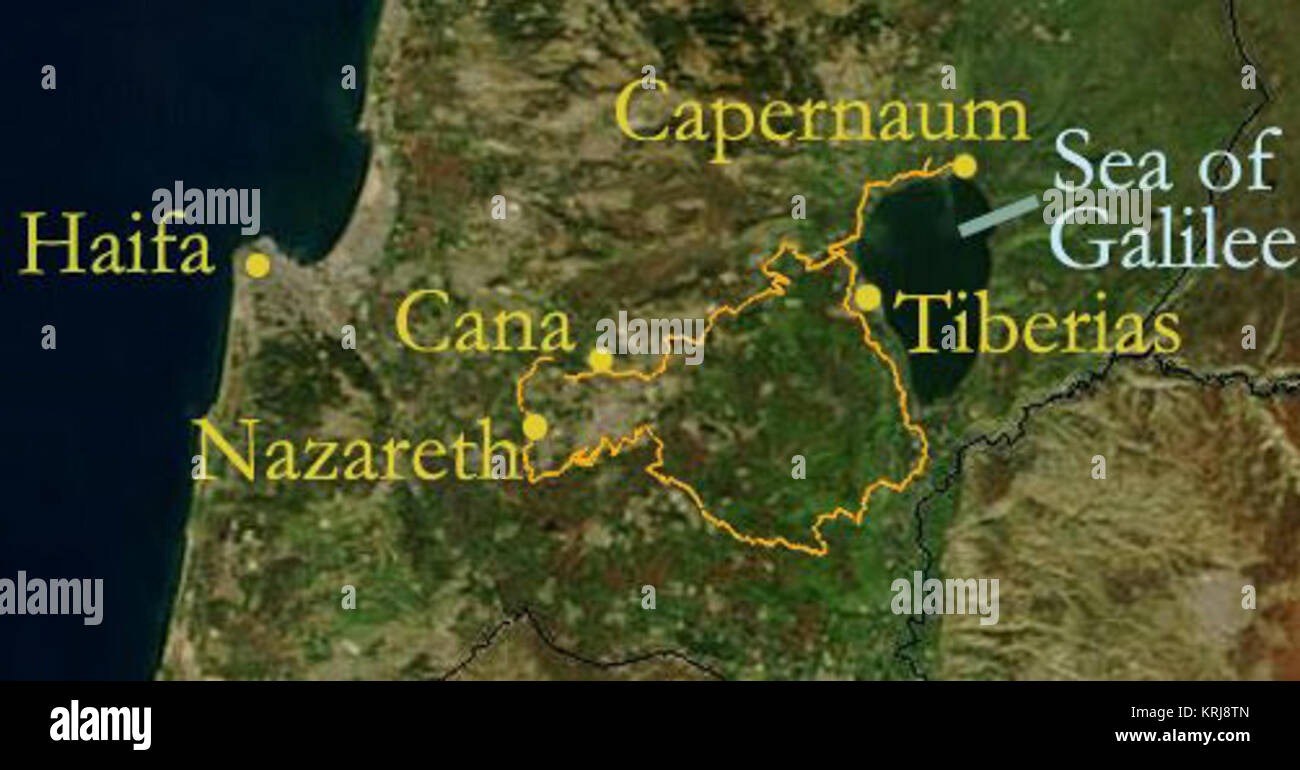 Map of Jesus Trail1 Stock Photo - Alamy