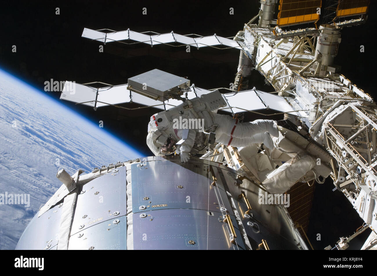 STS-128 EVA1 Nicole Stott 3 Stock Photo - Alamy