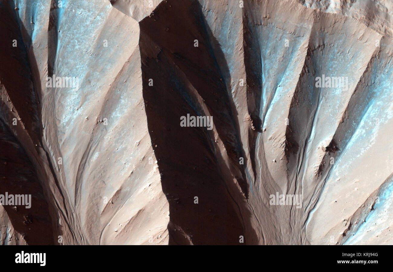 Recent Gully Activity in Gasa Crater, Mars Stock Photo - Alamy