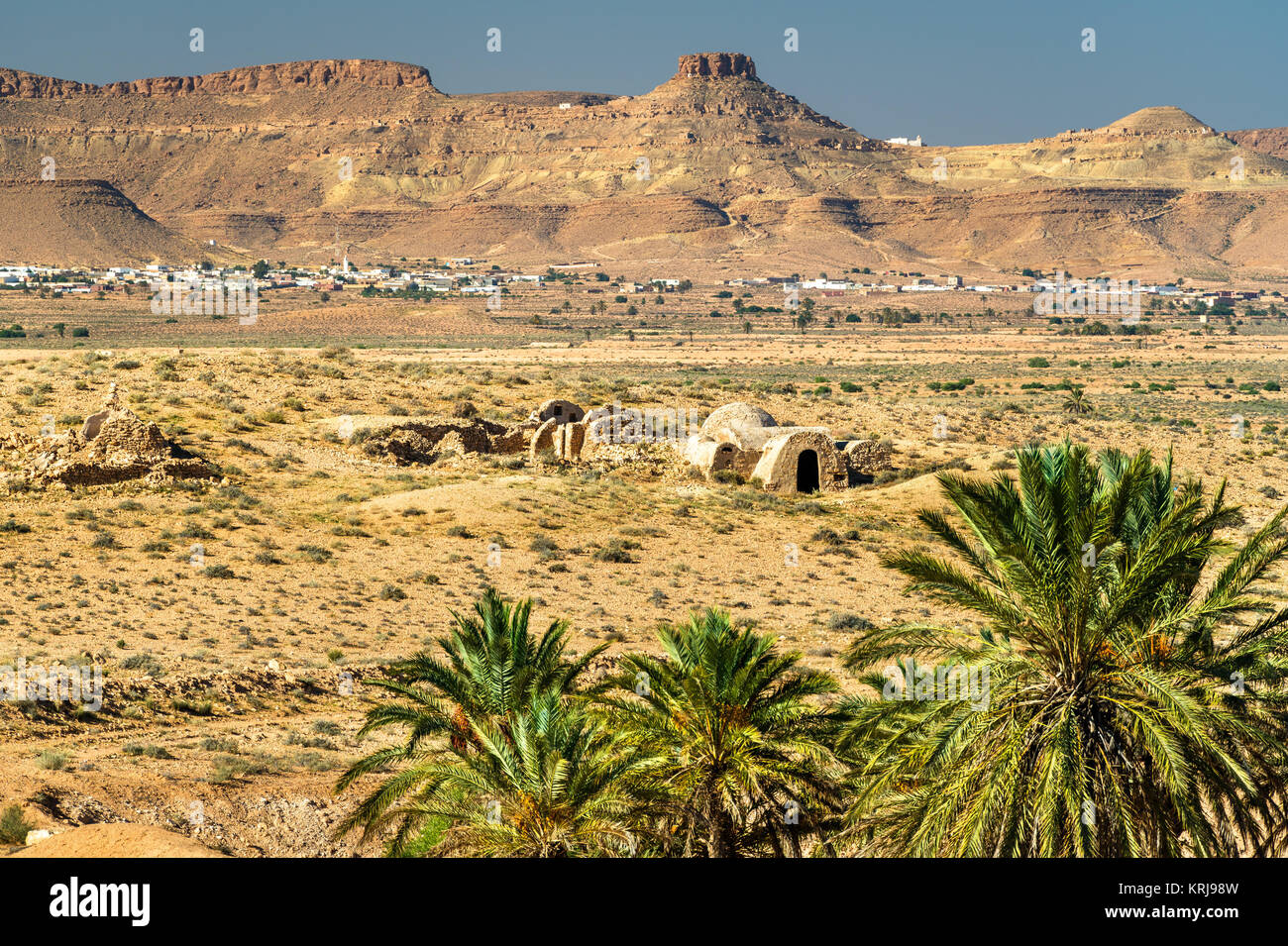 Typical Tunisian landscape at Ksar El Ferech near Tataouine. North ...