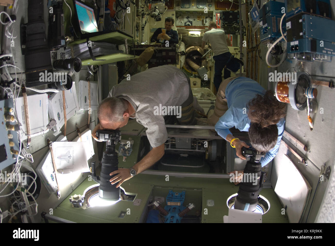 STS-129 Rendezvous Pitch Maneuver Station Photographers Stock Photo - Alamy