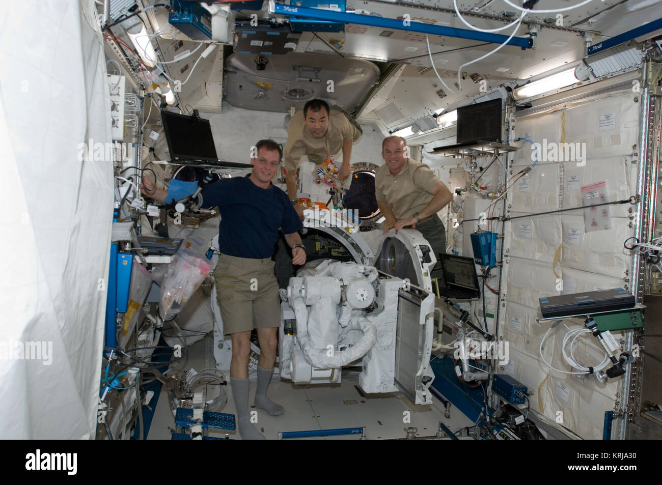 ISS-22 crew members in the Kibo lab Stock Photo - Alamy