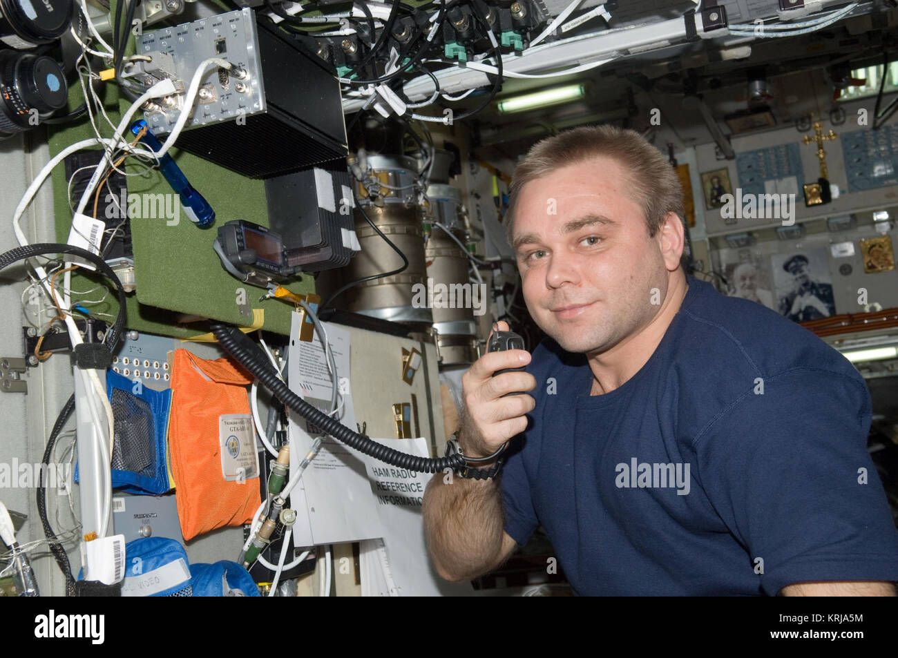 ISS-22 Maxim Suraev conducts a ham radio session Stock Photo - Alamy
