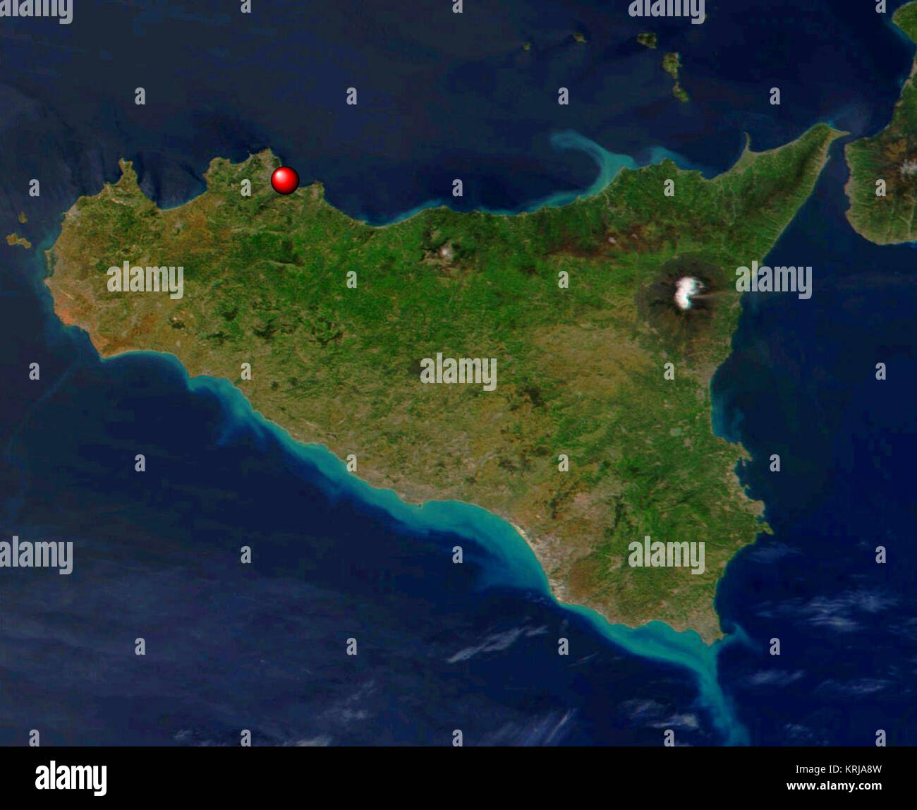 Location of Palermo - Satellite image Sicily Stock Photo - Alamy
