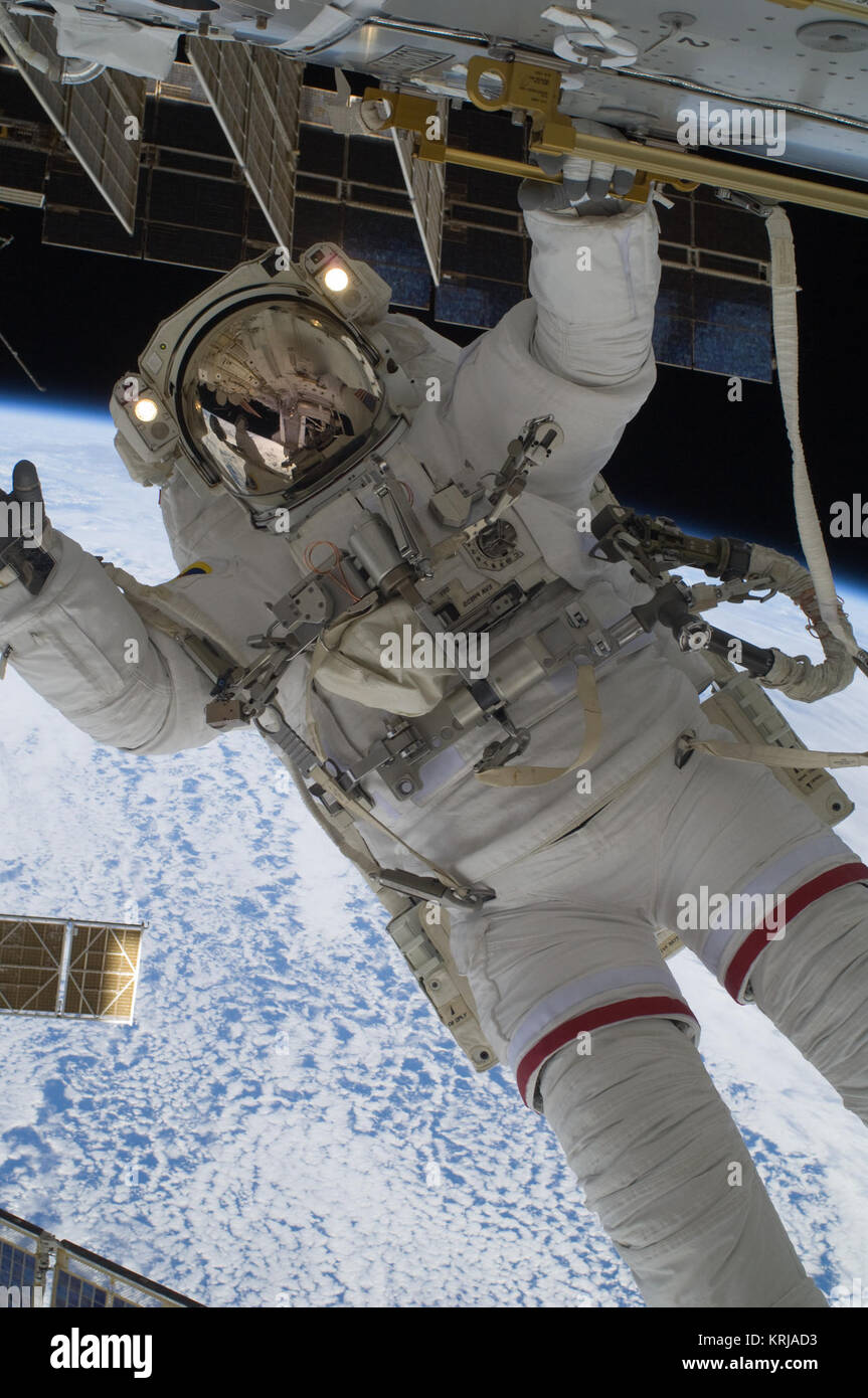 STS-130 EVA1 Robert Behnken 2 Stock Photo - Alamy