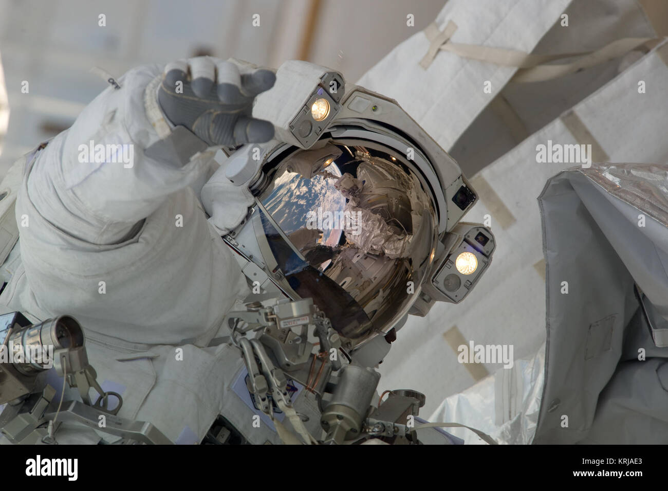 STS-130 EVA2 Nicholas Patrick 2 Stock Photo - Alamy