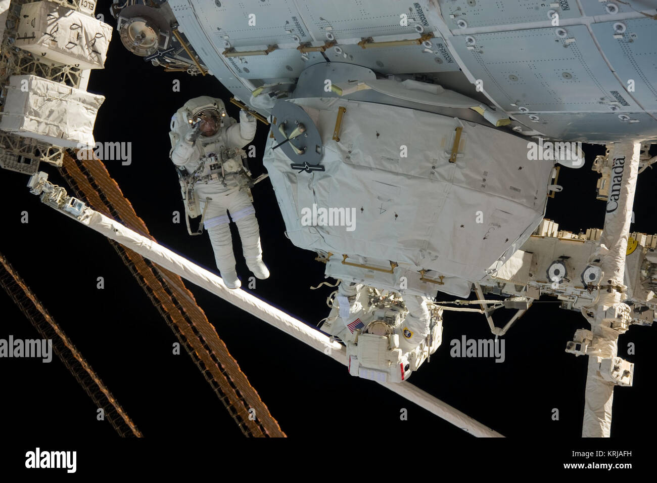STS-130 EVA3 Robert Behnken and Nicholas Patrick 1 Stock Photo - Alamy