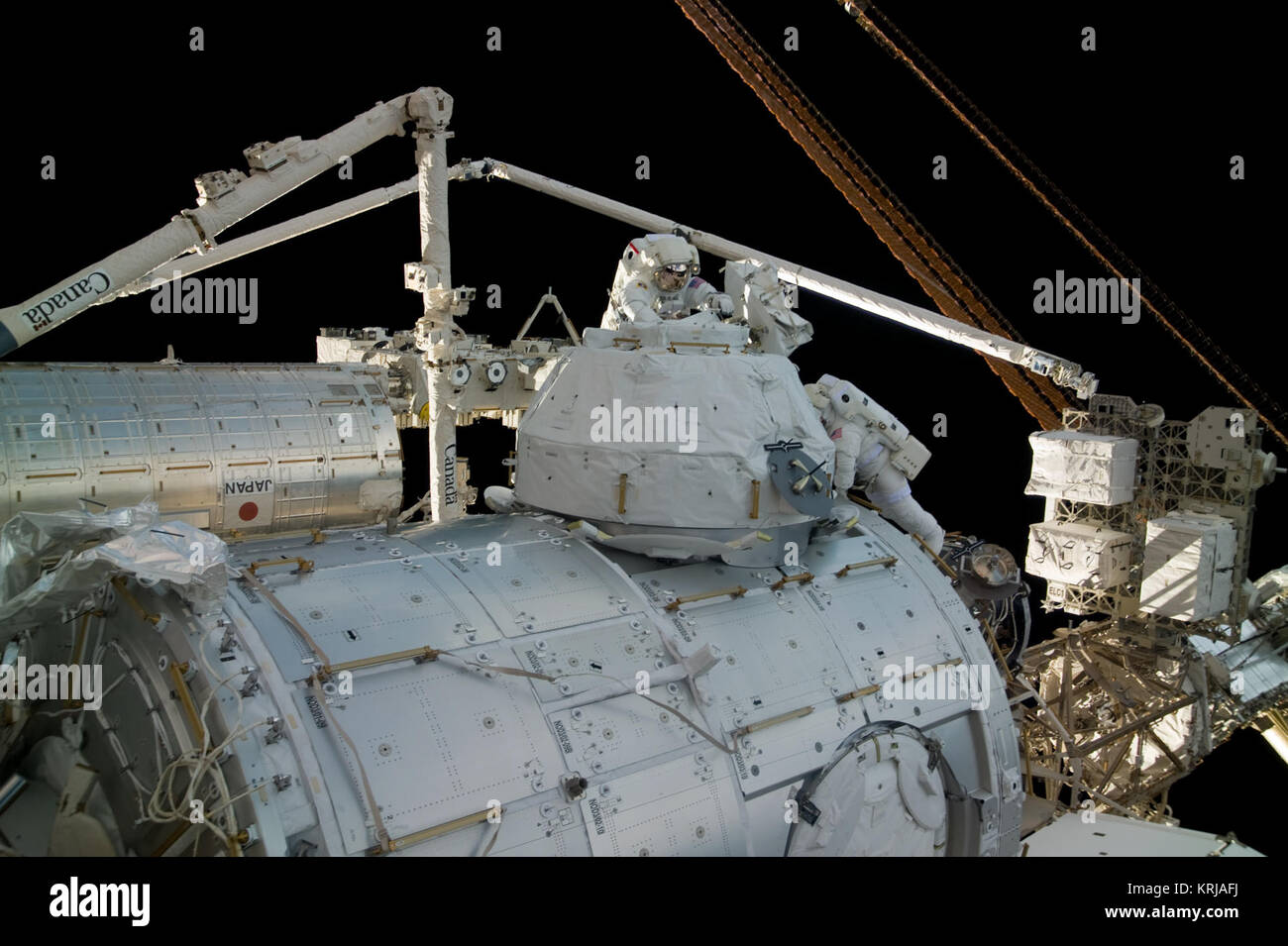 ISS STS-130 EVA3 Robert Behnken and Nicholas Patrick 2 Stock Photo - Alamy