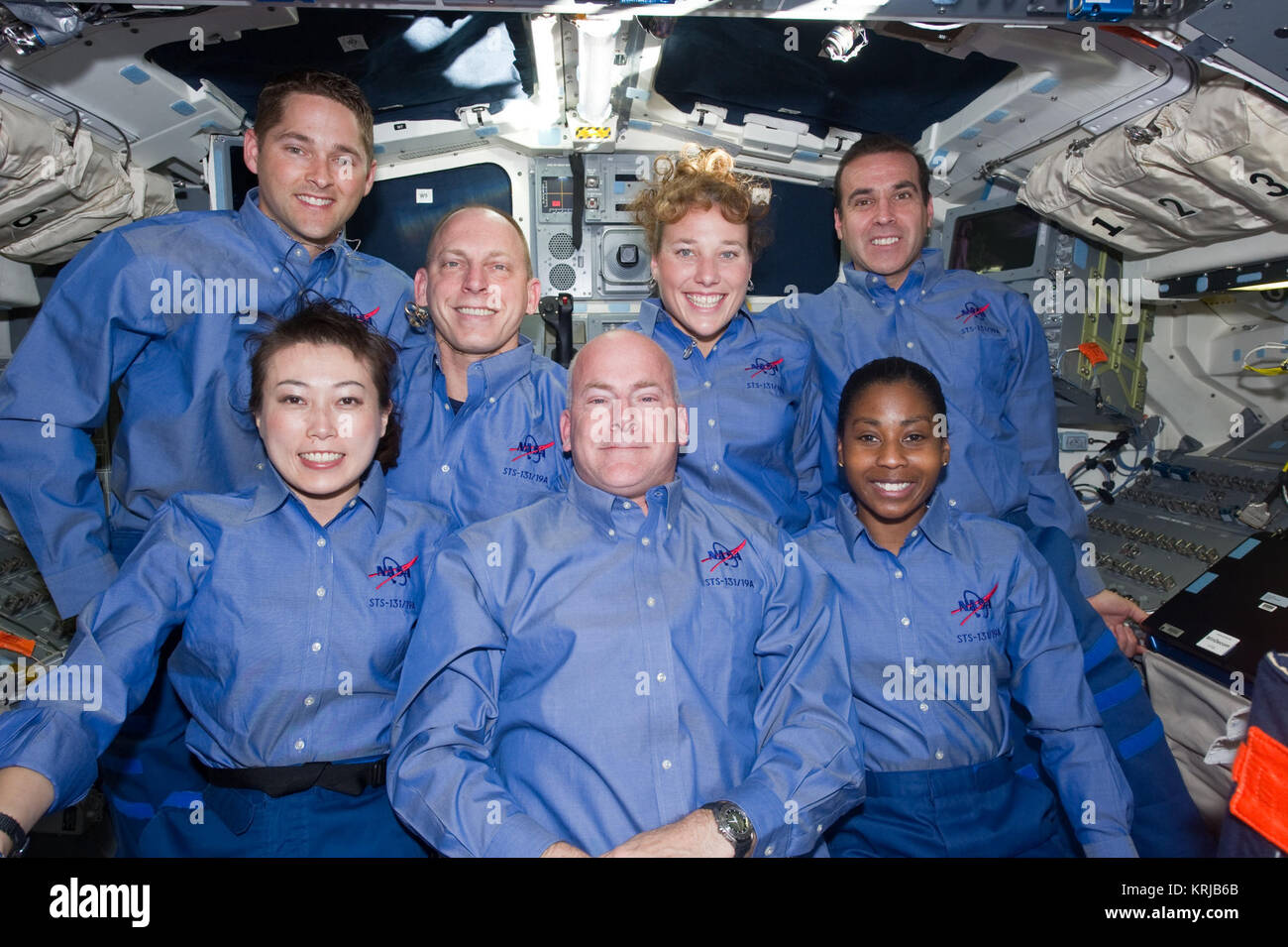 STS-131 in-flight crew portrait Stock Photo - Alamy