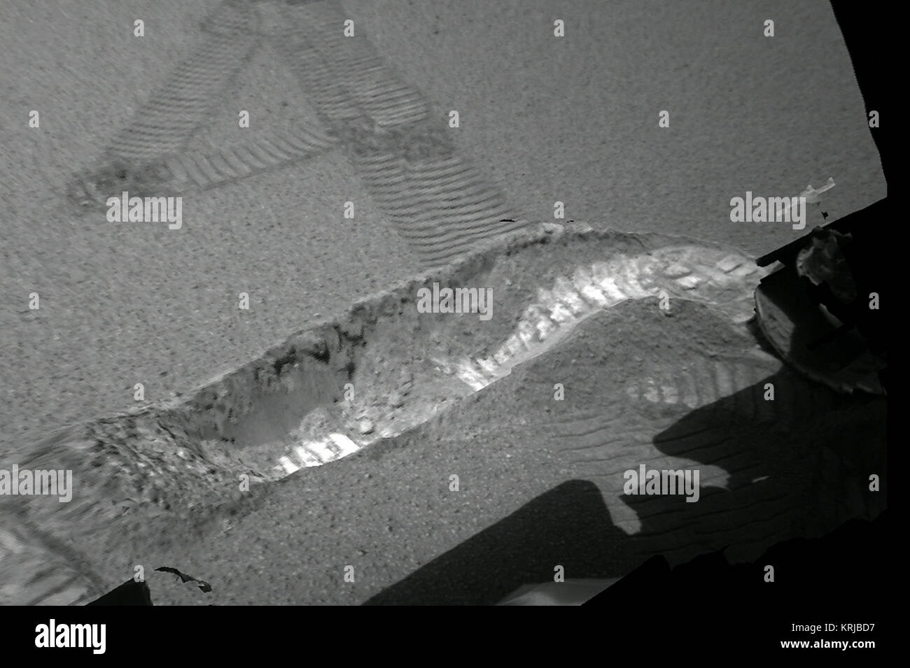 3D model of the trench excavated by the Mars Exploration Rover Stock ...