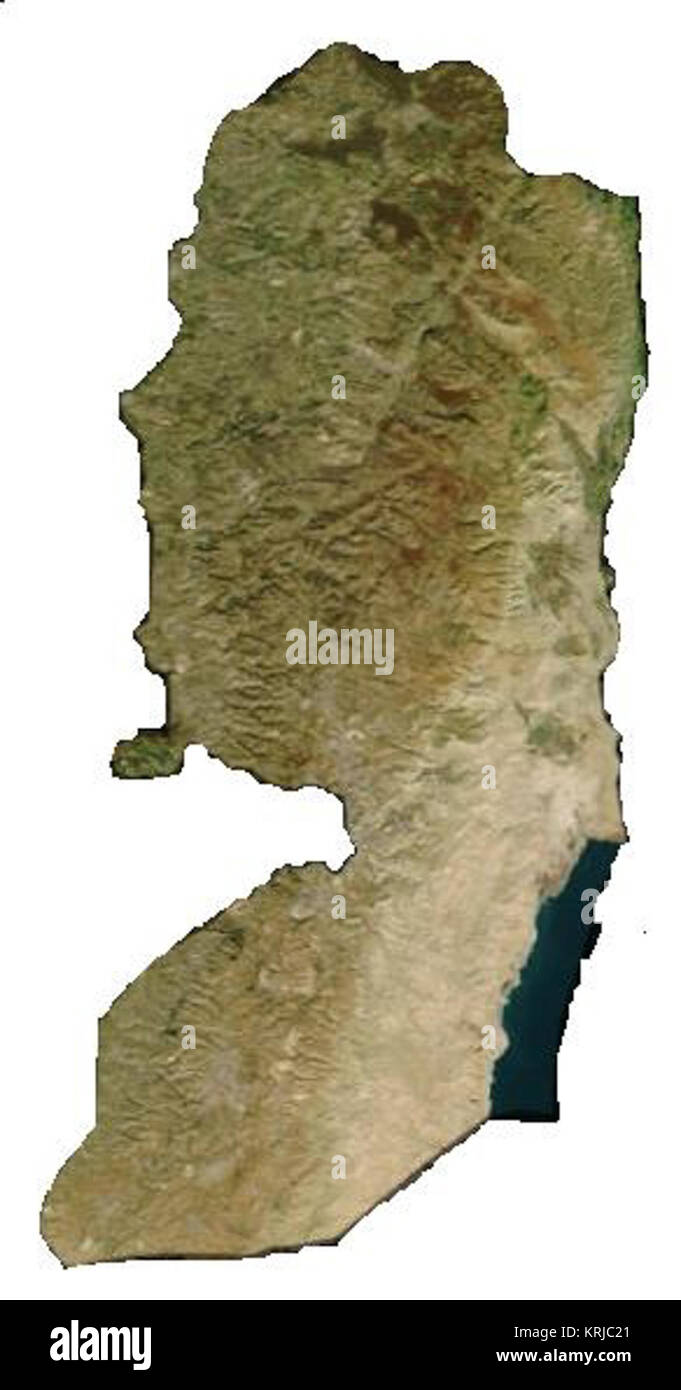 Satellite picture of the Palestinian territories Stock Photo - Alamy