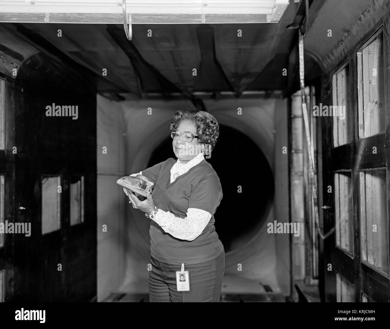 Mary Jackson With Model at NASA Langley Mary Jackson with a model Stock ...