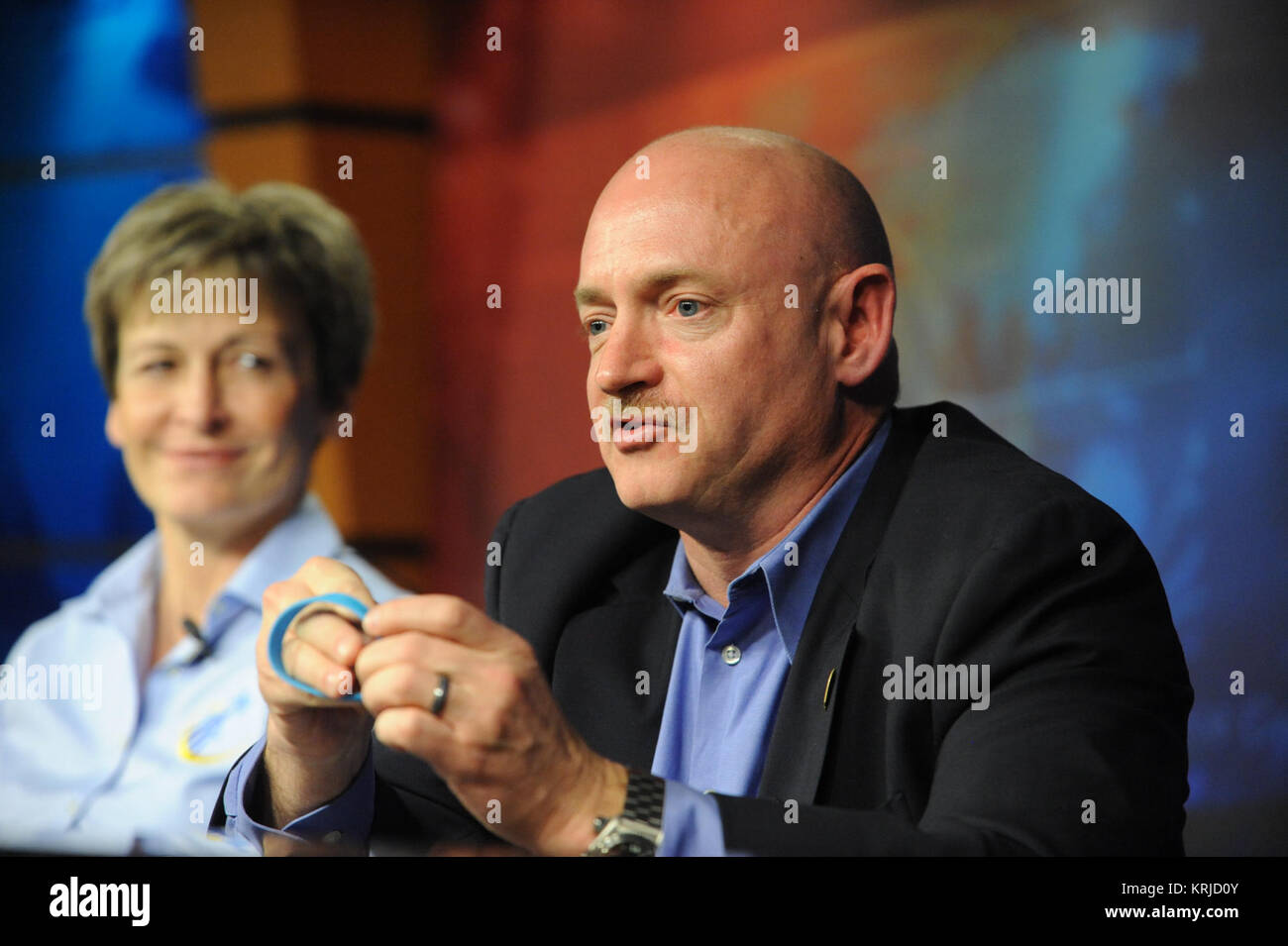 STS-134 Mark Kelly's comeback news conference Stock Photo - Alamy