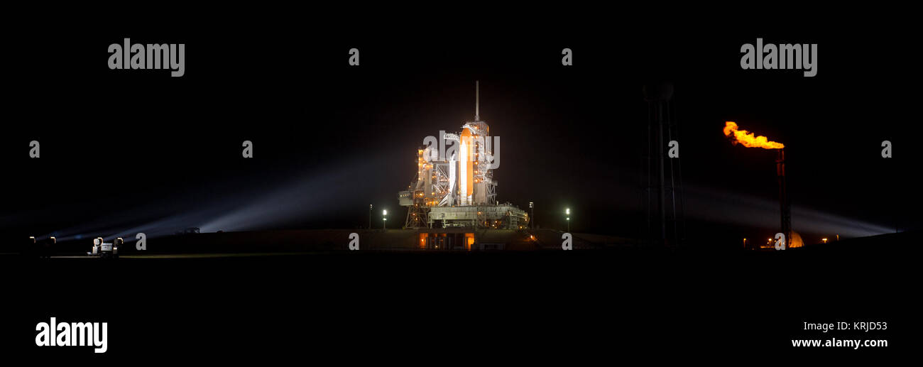 The space shuttle Discovery is seen shortly after the Rotating Service ...