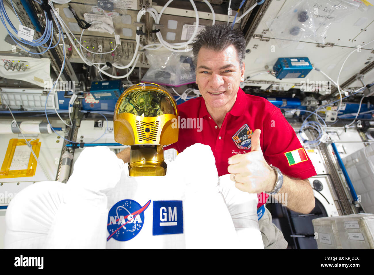 ISS-26 Paolo Nespoli with Robonaut2 Stock Photo - Alamy