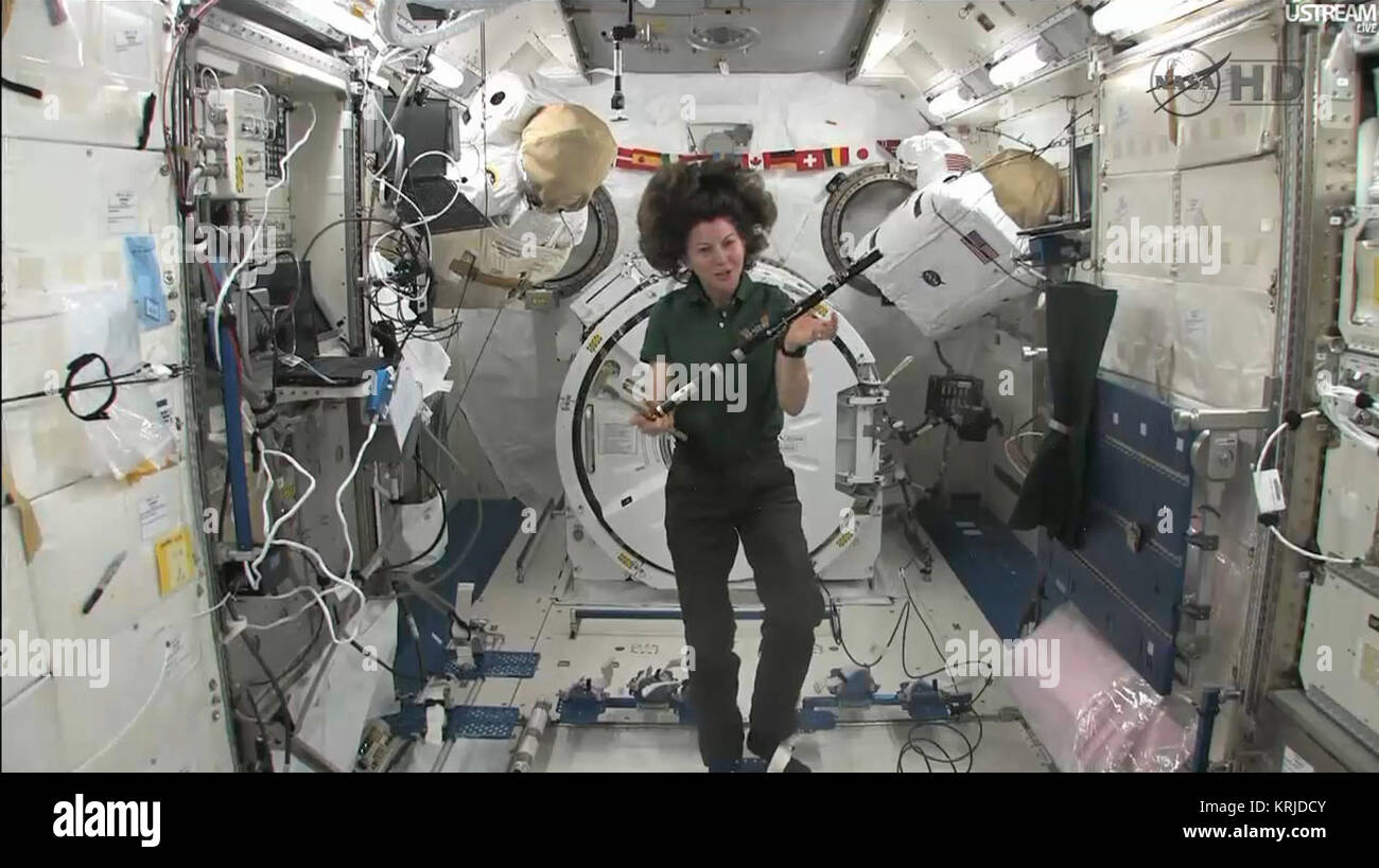 Catherine Coleman with Matt Molloy's flute in the Space Station Stock ...