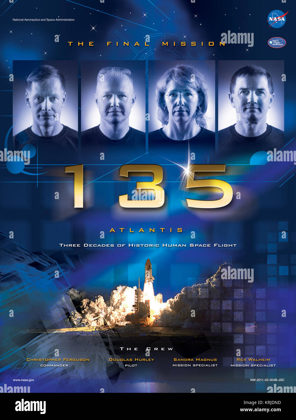 STS-135 NASA Space Flight Awareness mission poster NASA STS-135 ...