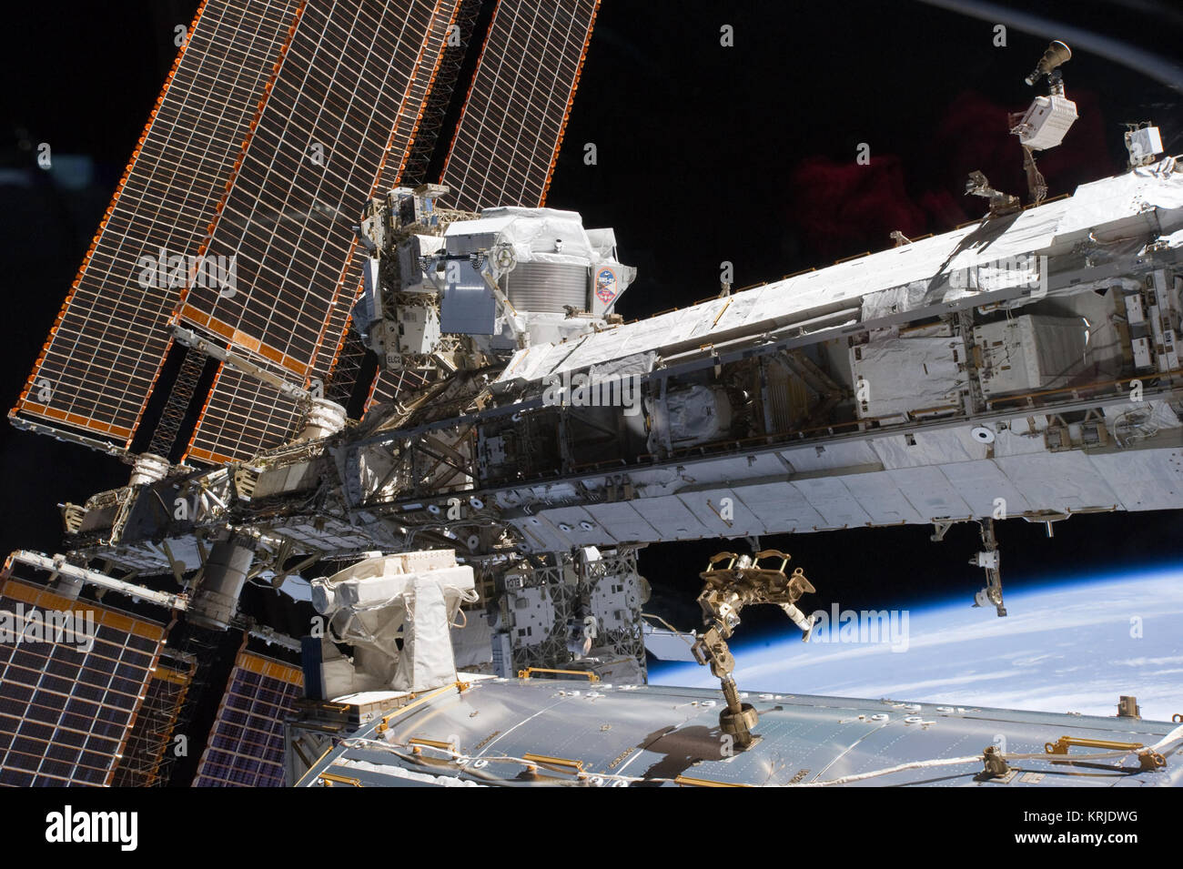 STS-134 the starboard truss of the ISS with the newly-installed AMS-02 ...
