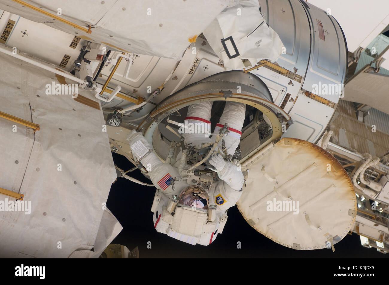 STS-134 EVA1 Andrew Feustel enters the Quest airlock Stock Photo - Alamy