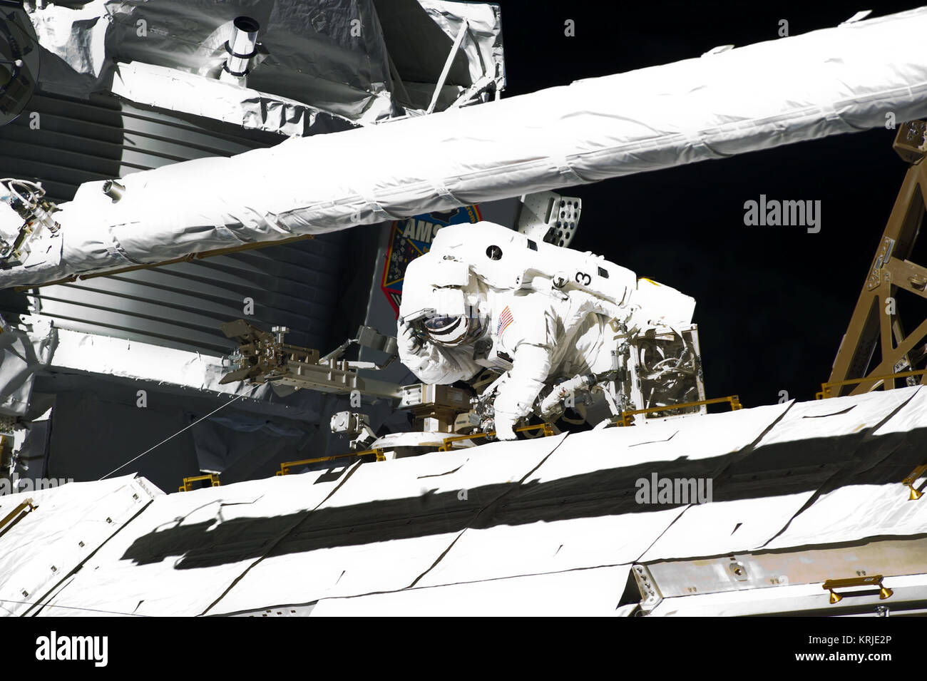 STS-134 EVA4 Michael Fincke 2 Stock Photo - Alamy