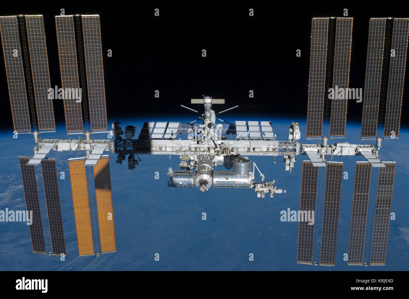 STS-134 International Space Station after undocking 5 Stock Photo - Alamy